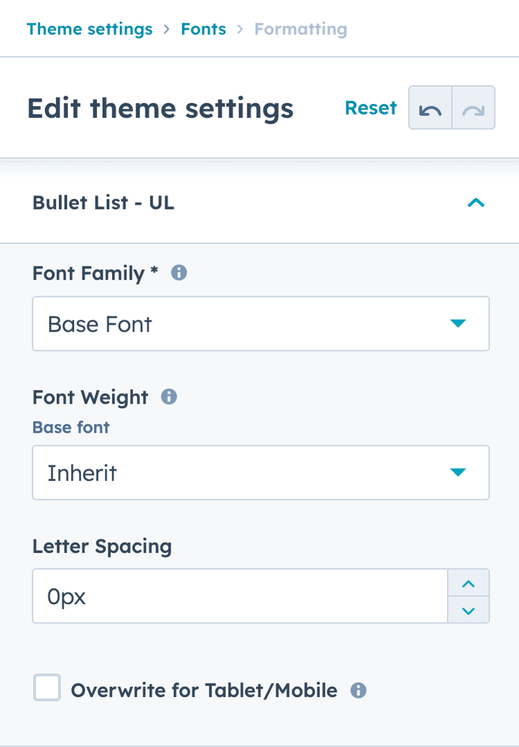 Can the default list styles be changed?