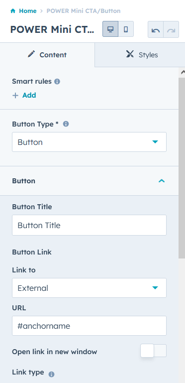 Can I use anchor links in a button?