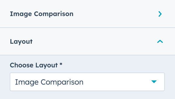 What module has the image comparison layout?