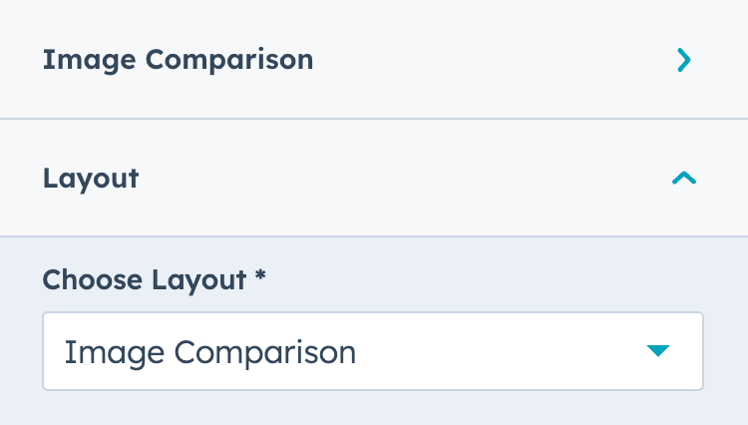 What module has the image comparison layout?