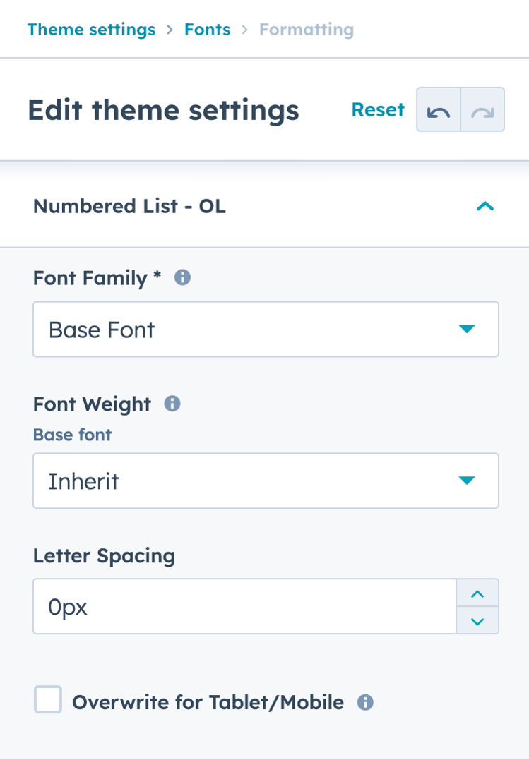Can the default list styles be changed?