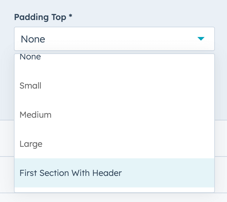 What does First Section with Header do?