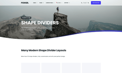 Website Shape Dividers | POWER Theme by maka Agency