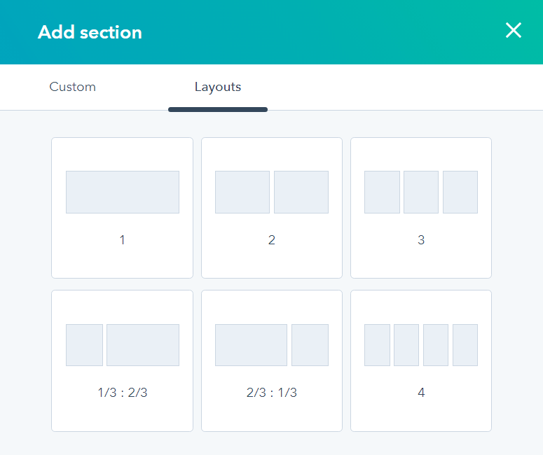 How do I create columns in a section?