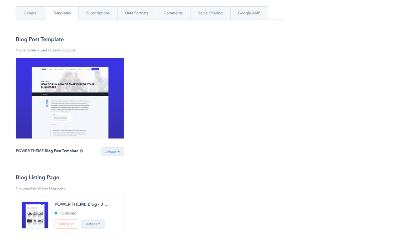 Change HubSpot Blog Templates | POWER Theme by maka Agency