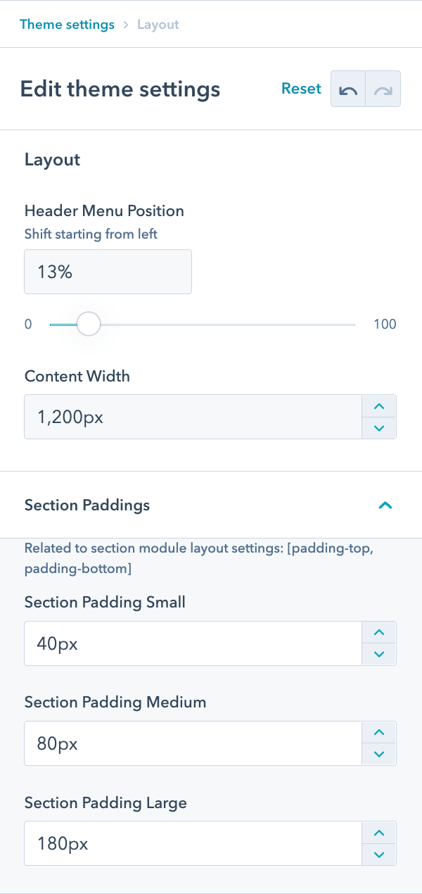 Layout Theme Settings | POWER Theme by maka Agency