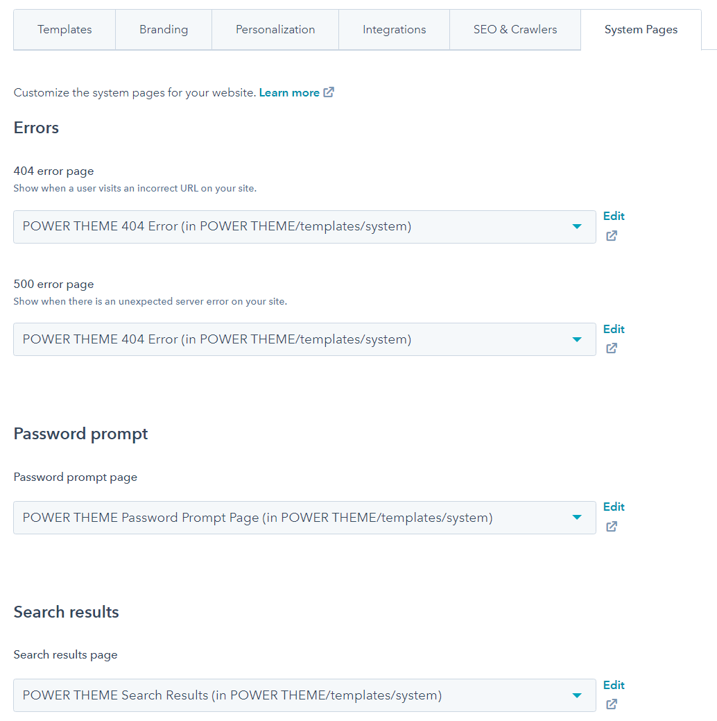 System Page Templates in HubSpot | POWER by maka Agency